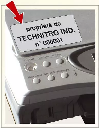Étiquette de propriété inviolable | Etiq'Azur